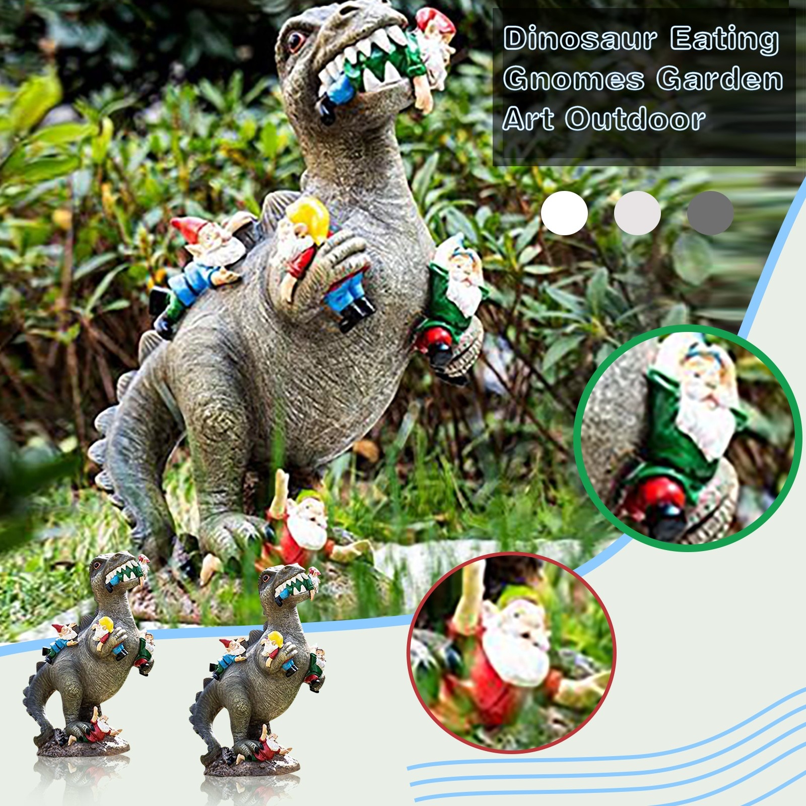 1pc Tuin Decoratie Outdoor Dinosaurus Eten Gnomes Grandado