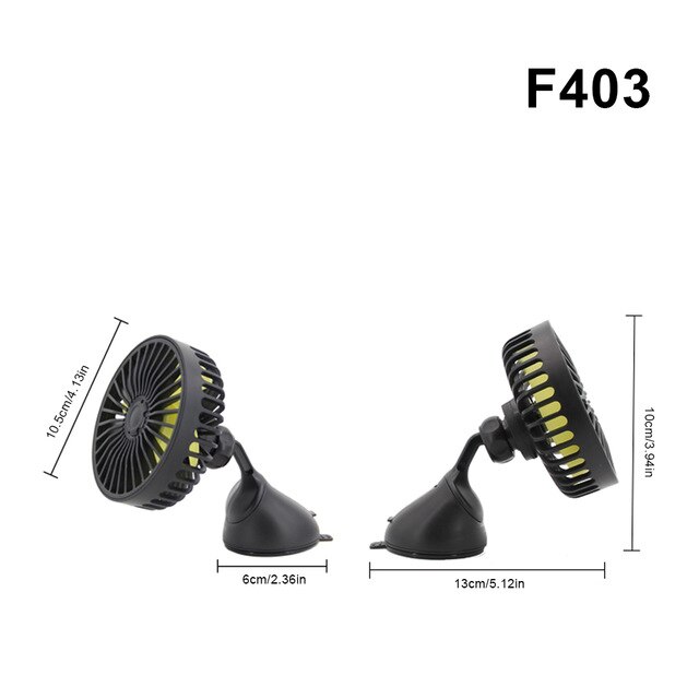 Car Fan Rotatable Dual Head Fan 3 Speeds USB Power... – Vicedeal