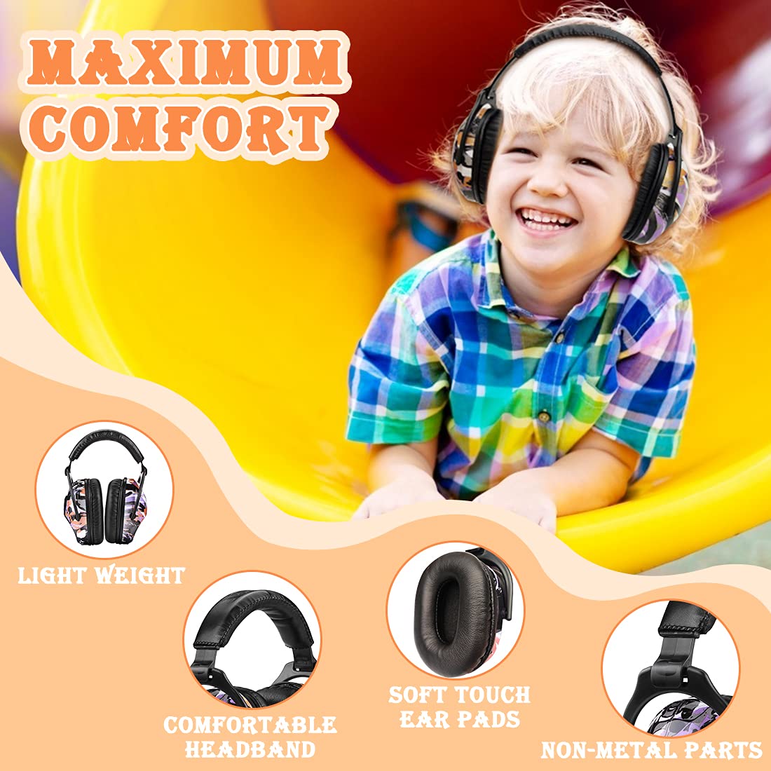 Kids Hearing Protection Safety Earmuffs Adjustable... – Vicedeal