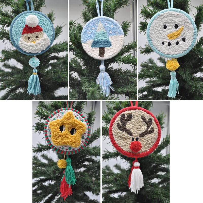 Christmas DIY Embroidery Kit Needlework Hoop Yarn ... – Grandado