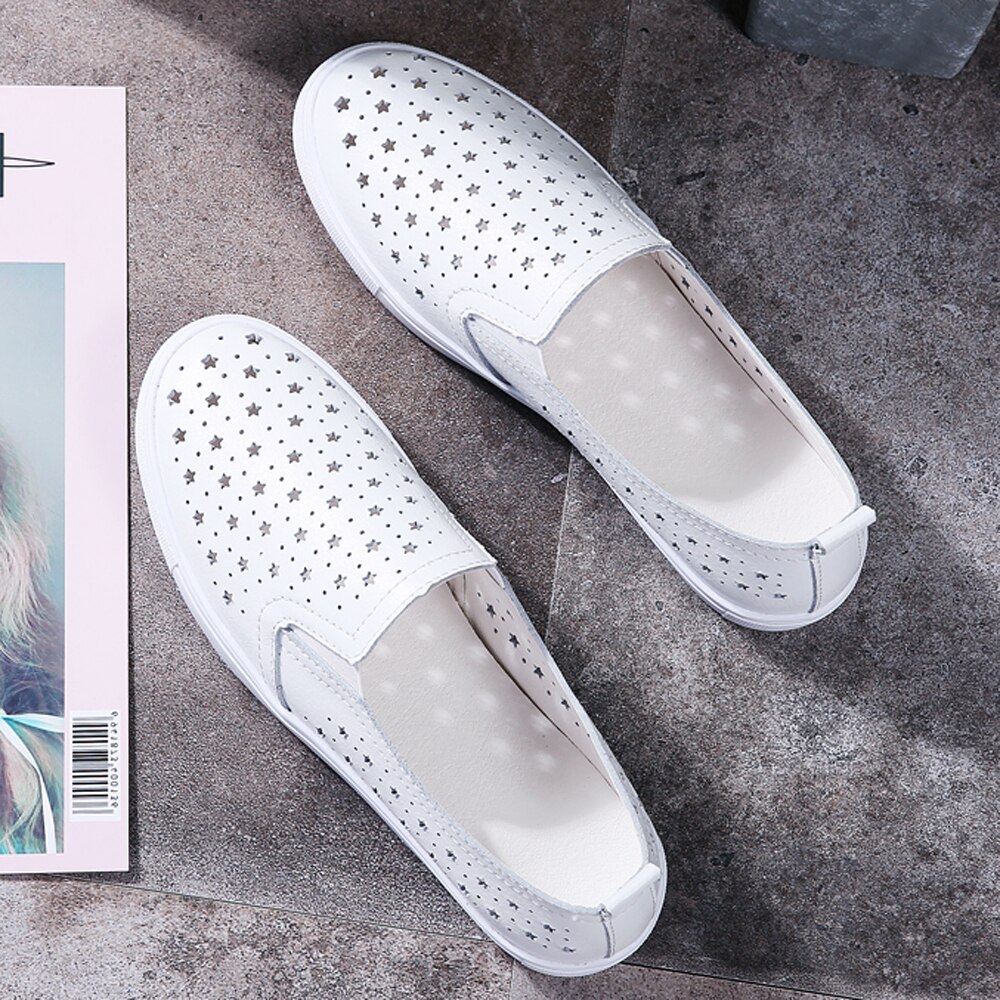 Meotina dam loafers skor plattor spring cutout pla... – Grandado