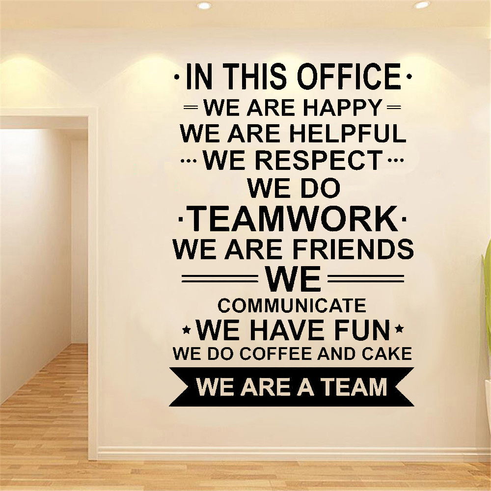 We Are Team Office Wall Decal Poster Quote Work In... – Vicedeal