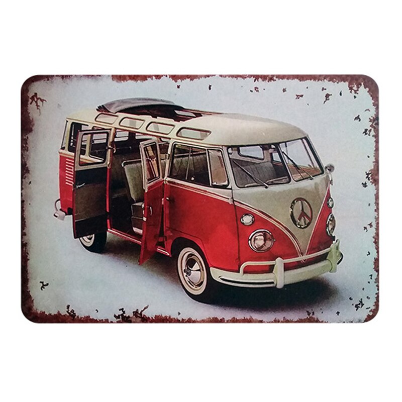 Retro minibus emaille bord vintage auto metalen pl... – Vicedeal