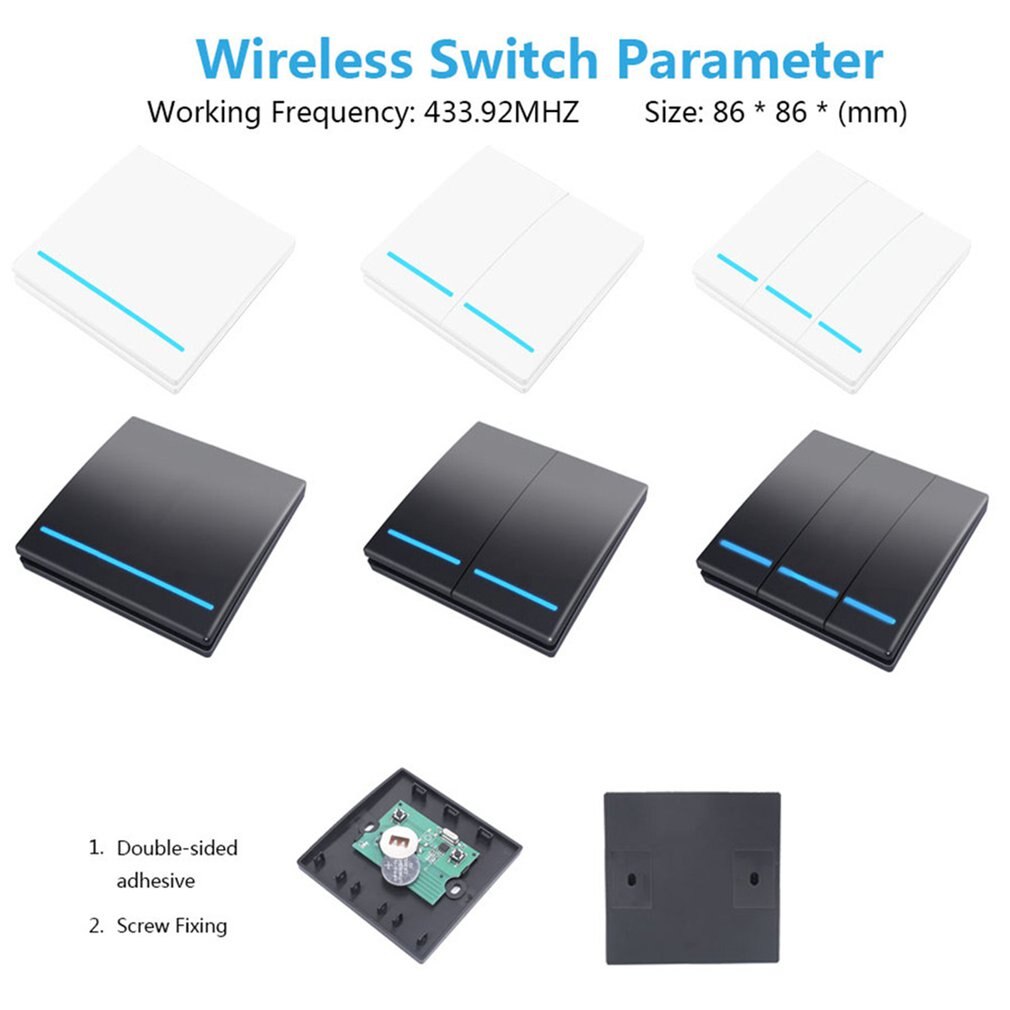 1/2/3 gang 433Mhz smart push Wireless Switch Light... – Vicedeal