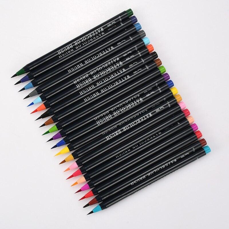 20 Colors Watercolor Brush Pens Art Marker Pens fo... – Vicedeal