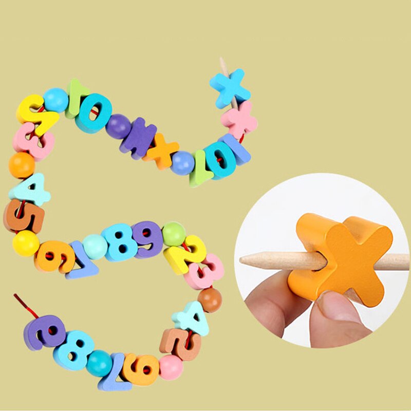 Diy Houten Nummer Brief Blok Rijgen Kralen Speelgo... – Grandado