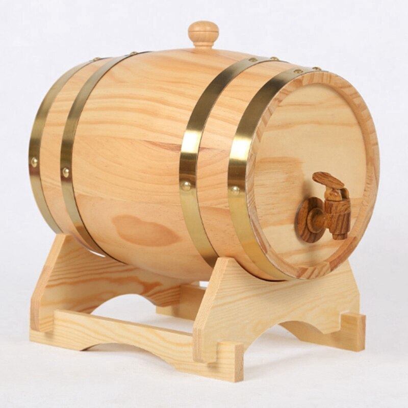 1.5L Wooden Horizontal Beer Wine Barrel Bar Decora... – Grandado
