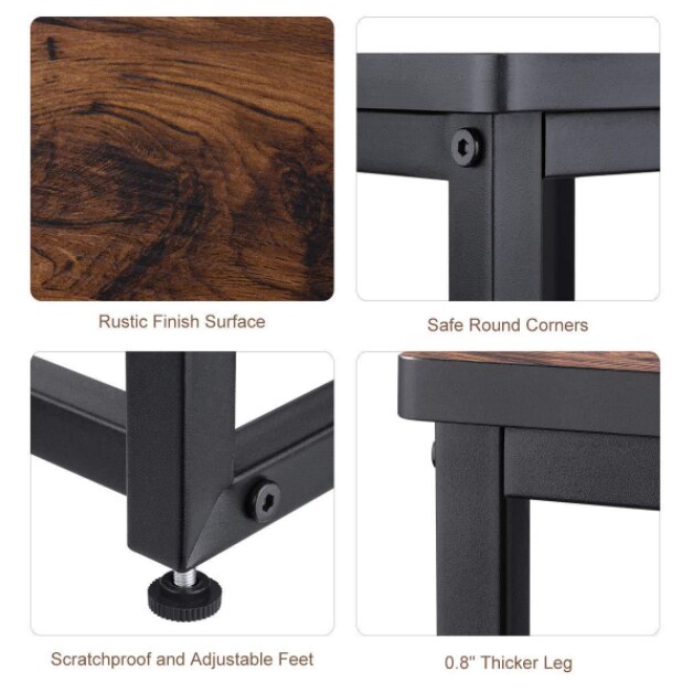 Nightstands Rustic End Table, 2-Tier End Table for... – Vicedeal