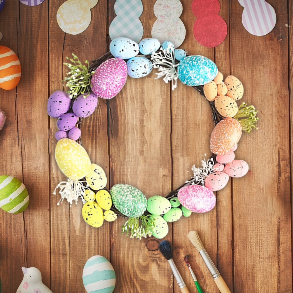 30cm Easter Egg Wreath Wall Window Hanging Easter ... – Vicedeal