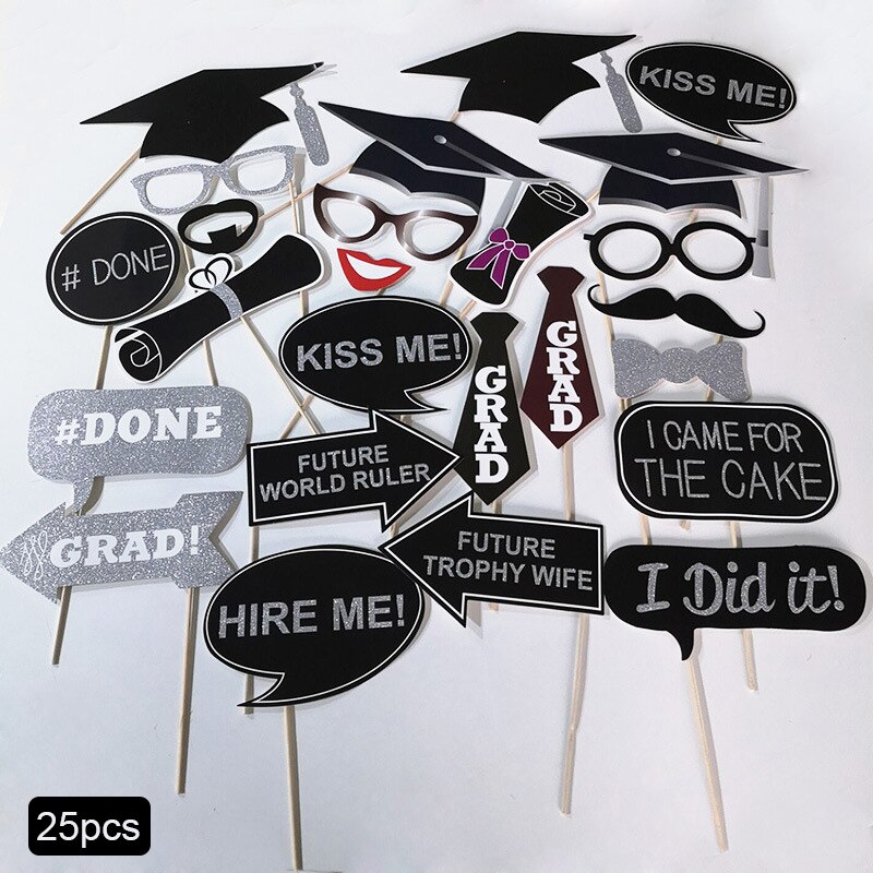 25pcs Graduation Photo Booth Props Graduation 2022... – Grandado