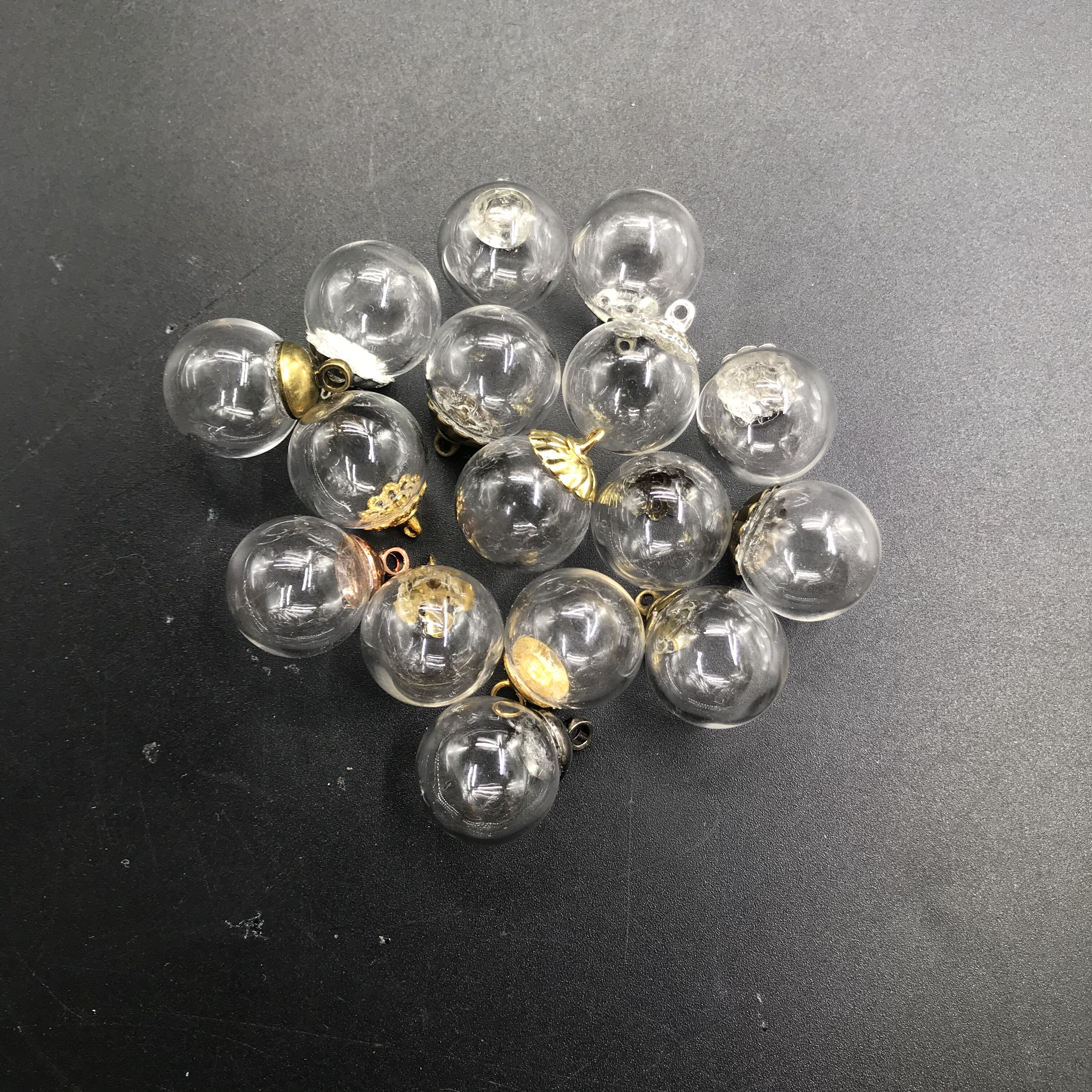 20pcs 16mm Mini Empty Glass Ball Bottles Pendant C... – Vicedeal