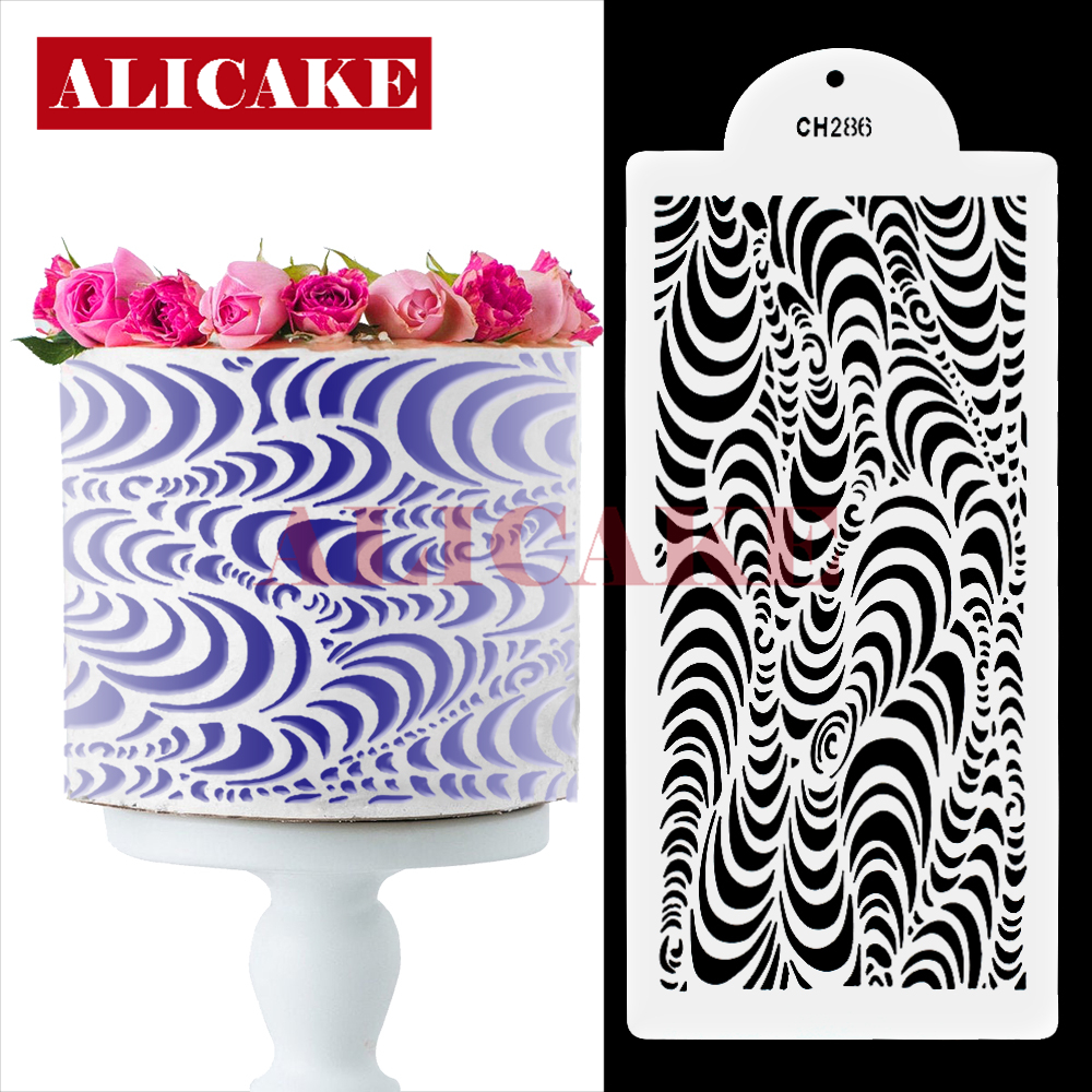 Cake Stencil Template Ripple Shape Pattern Wedding... – Vicedeal
