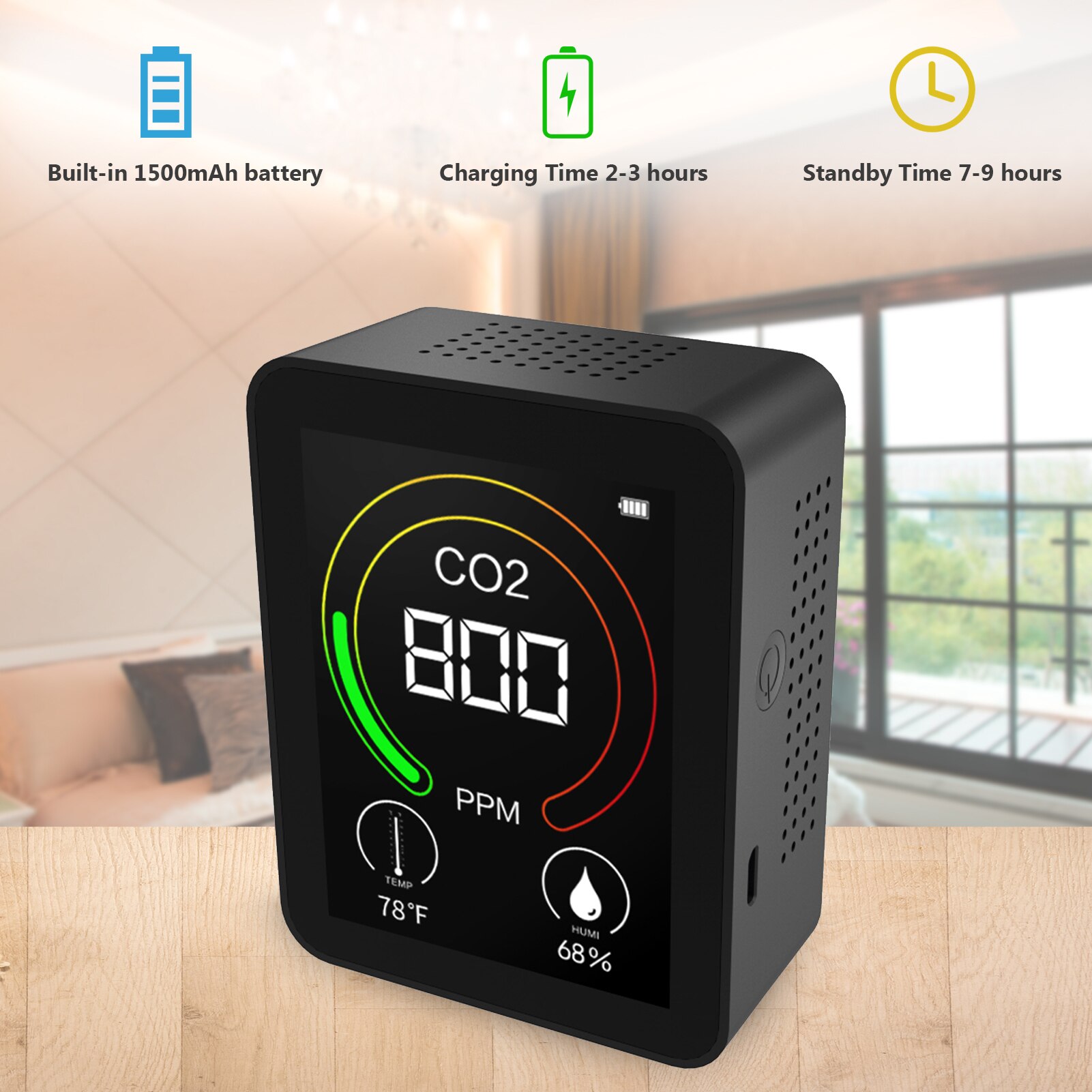 CO2 Detector Meter Monitor Luchtkwaliteit Monitor ... – Grandado