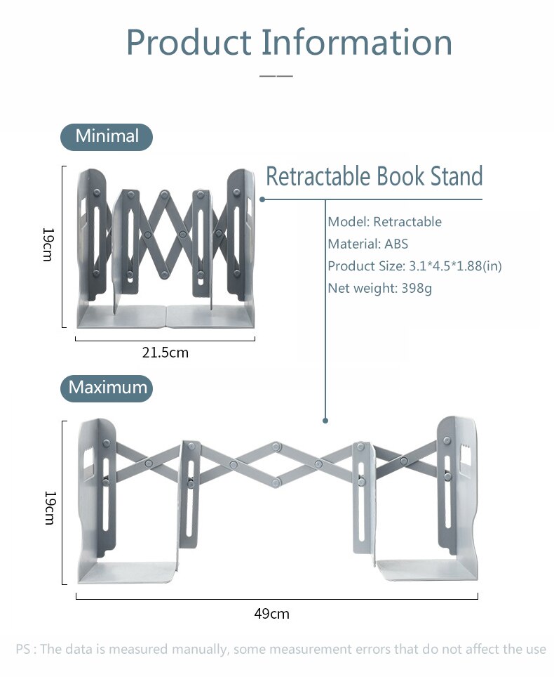 Retractable Bookends For Shelves Book Support Stan... – Grandado