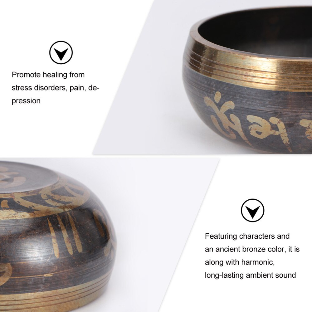Tibetan Singing Bowl Set Singing Bowl with Striker... – Grandado
