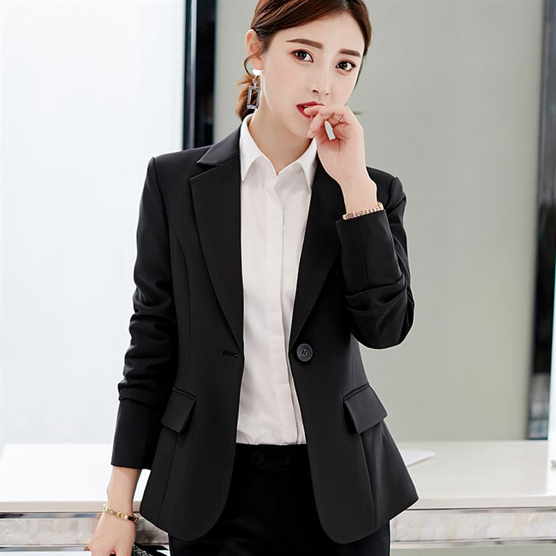 Long Sleeve Single Button Women Office Work Jacket... – Grandado