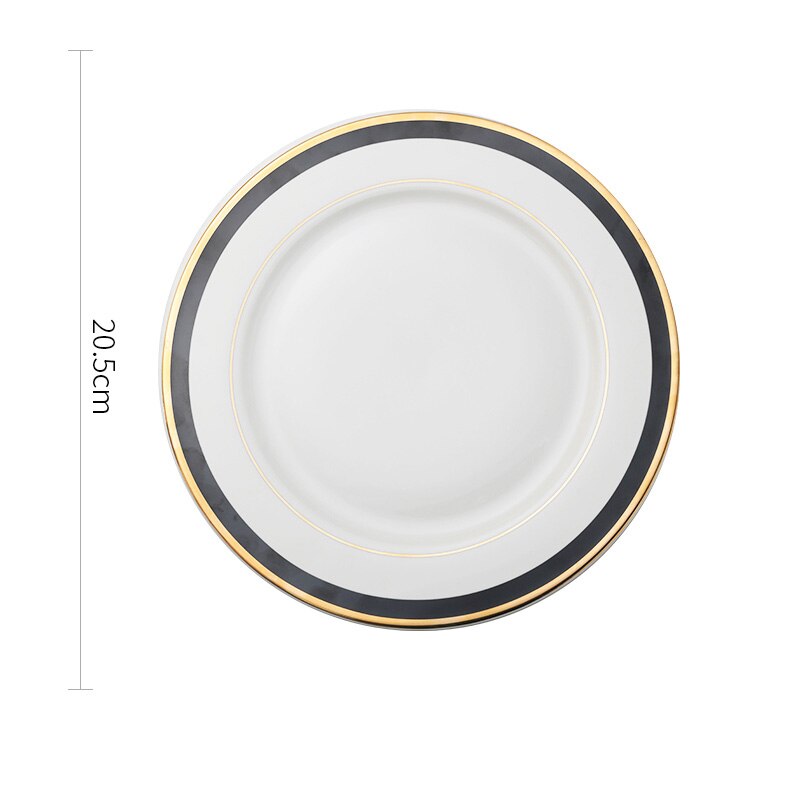 Nordic Gold Stroke Ceramic Plate Kitchen Decor Din... – Vicedeal