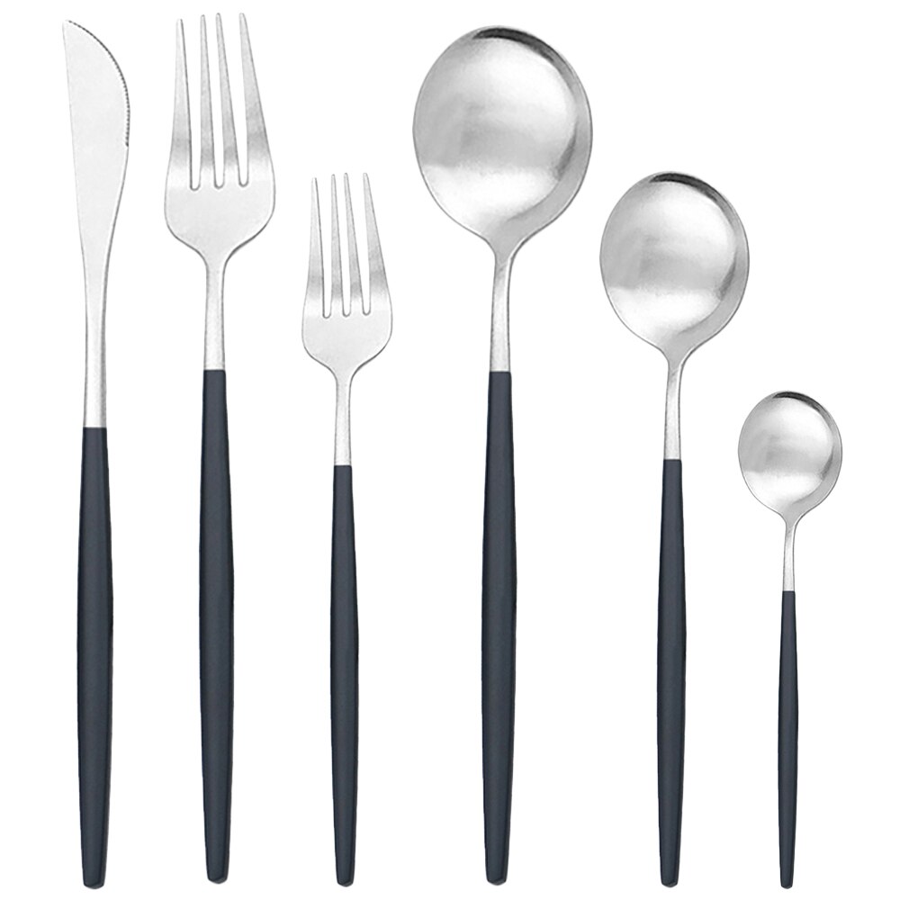 24/36Pcs Dinnerware Set Matte Cutlery Set 304 Stai... – Grandado