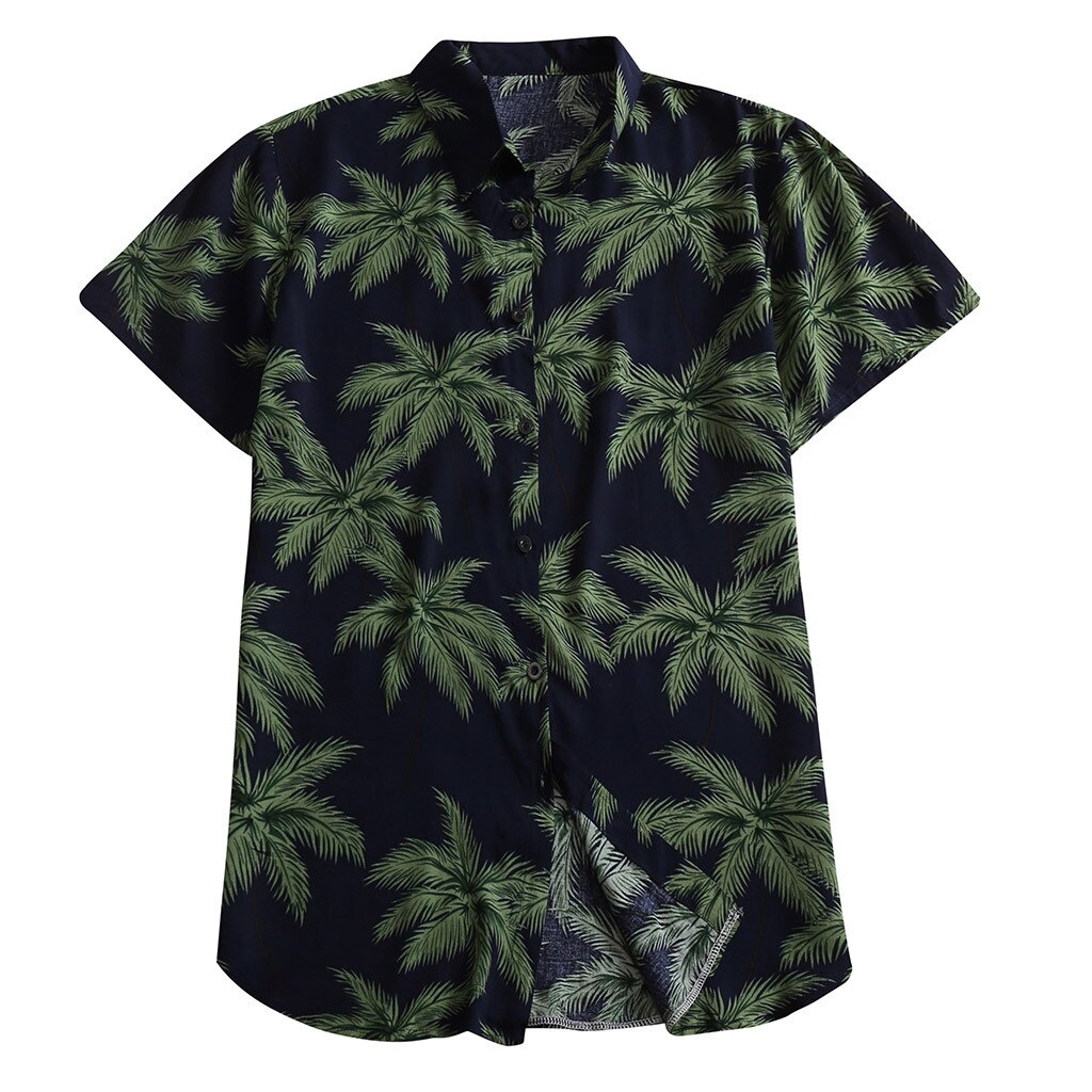 Mens Casual Shirt Hawaii Print Korte Mouw Streetwe... – Grandado