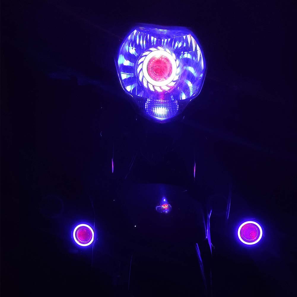 Car Motorcycle Headlight LED Angel Devil Eyes Head... – Grandado