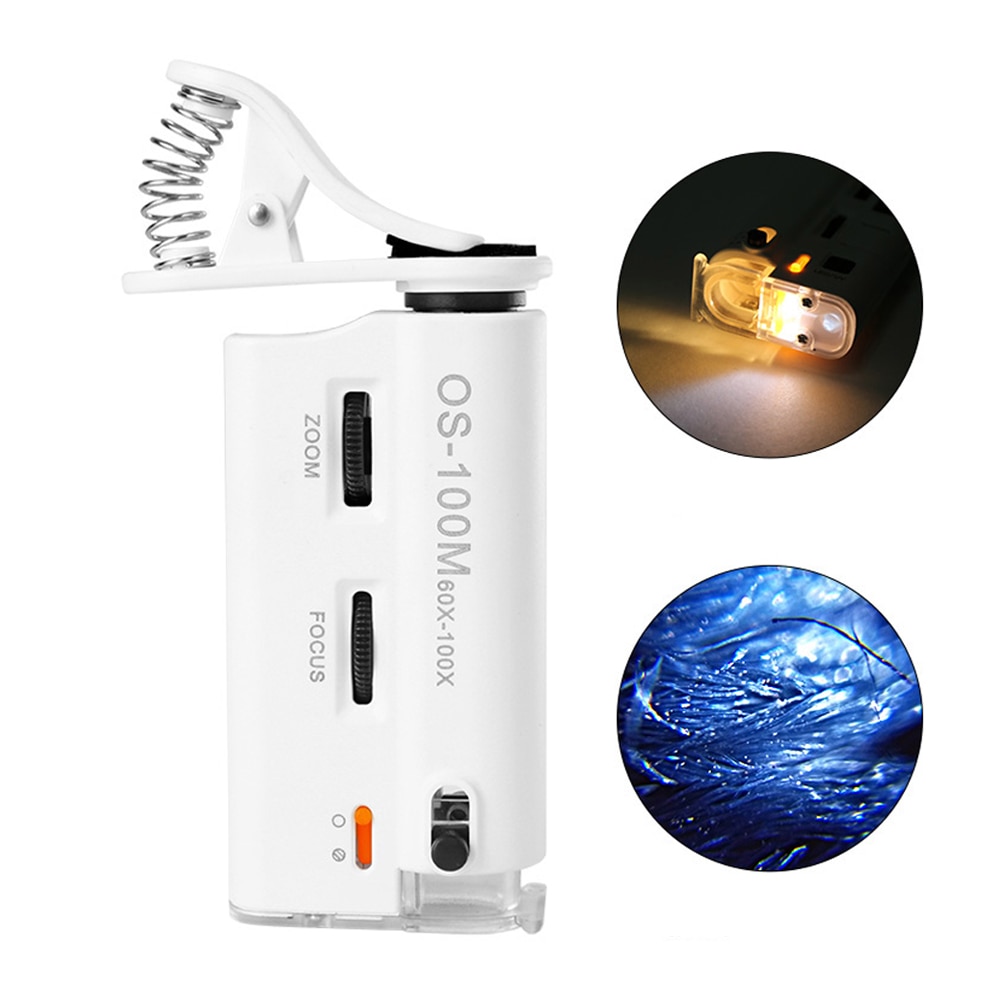 60-100X Cold-warm Light LED Cell Phone Microscope ... – Grandado