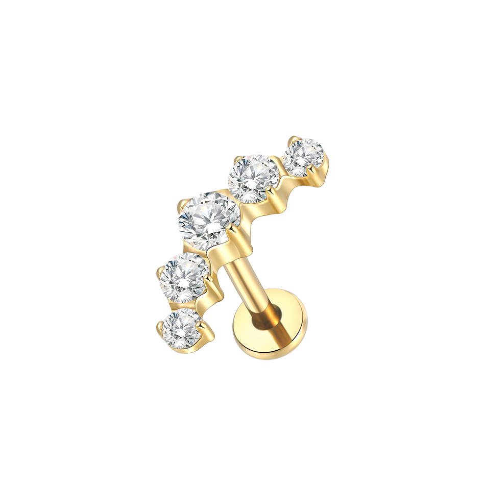 1pc labret piercing titangullfarget konkylie helix... – Grandado