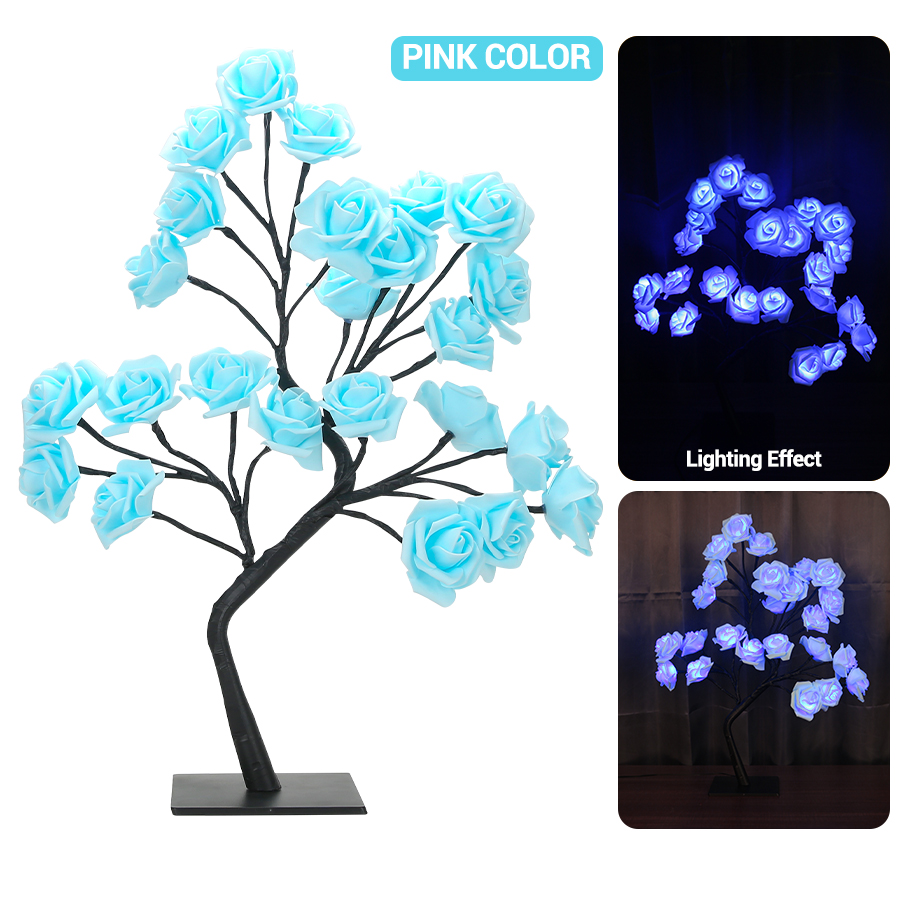 LED Rose Tree Desk Lamp USB Powered Artificial Flo... – Grandado