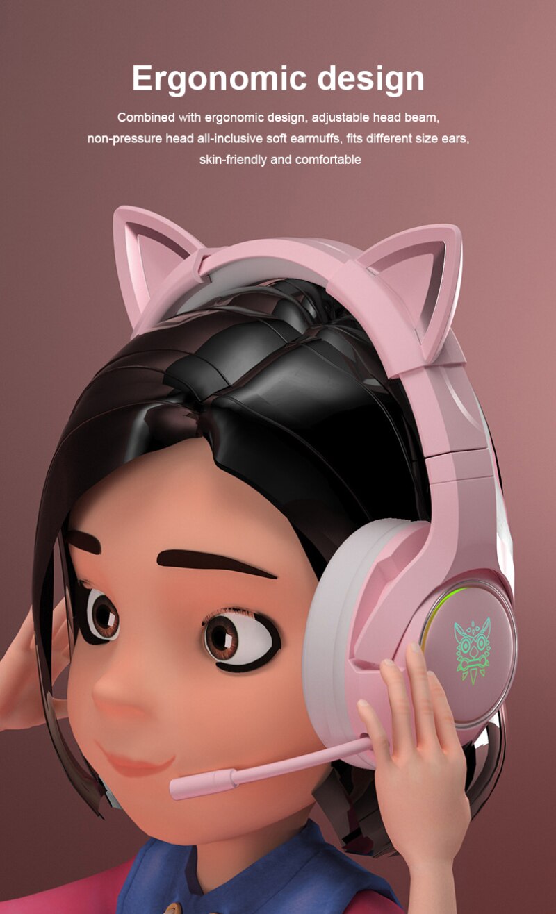 K9 Girls Cat Ear Wired Gaming Headset With Microph... – Vicedeal