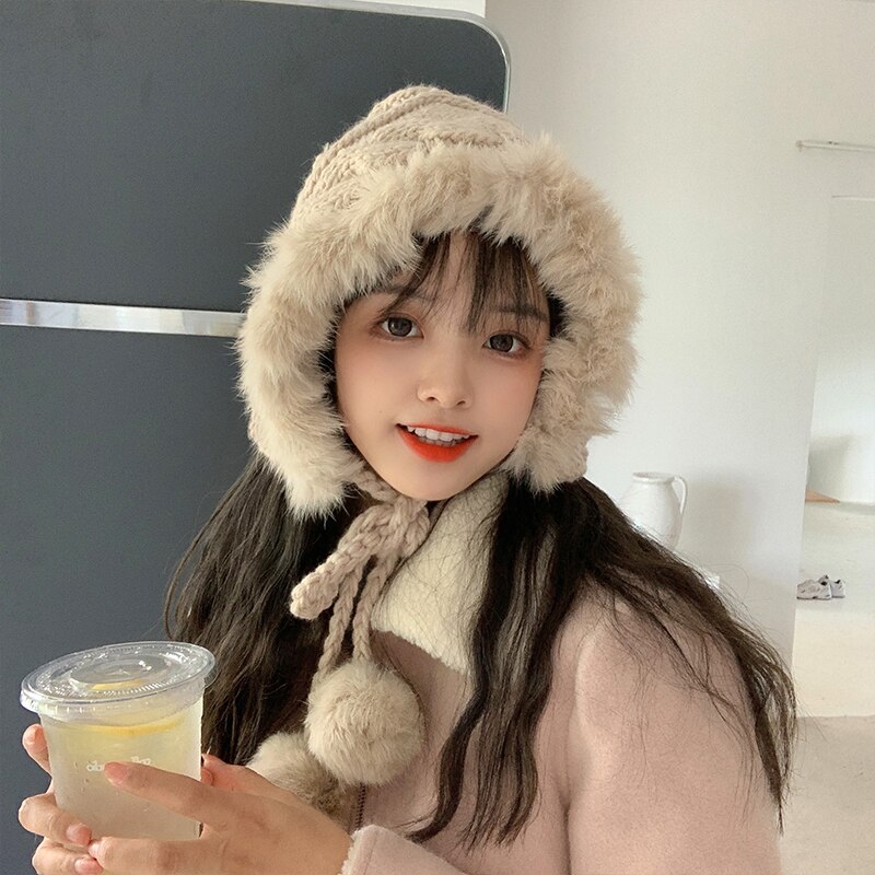 Women Winter Hats Cute Ear Fleece Fur Earflap Caps... – Vicedeal