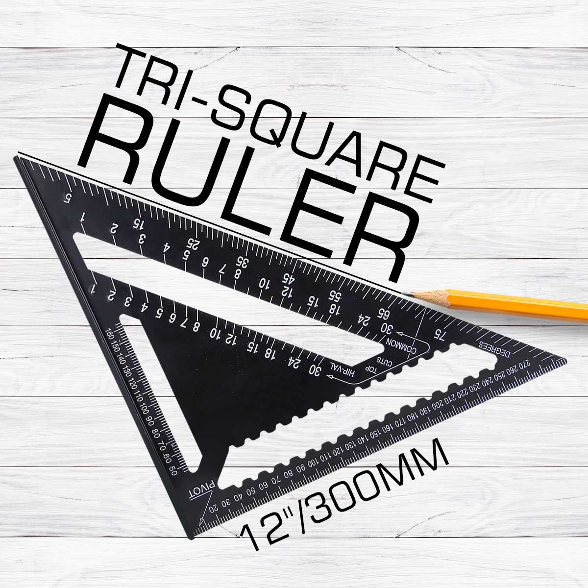 12 inch Imperial Aluminum Alloy Triangle Angle Rul... – Grandado