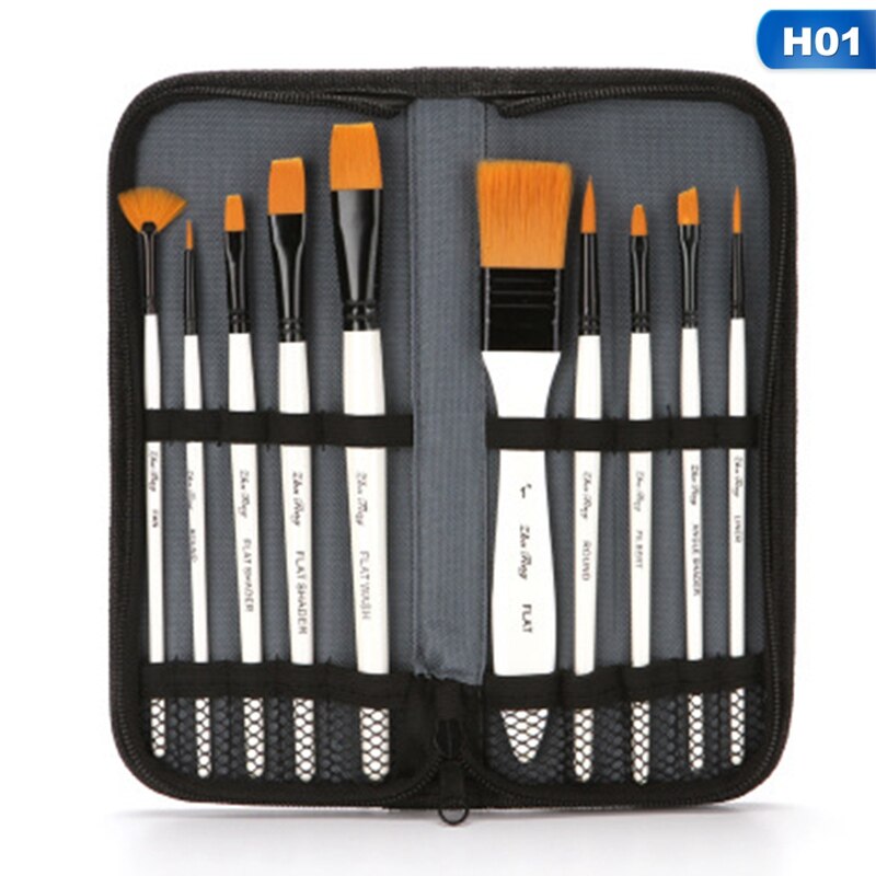 10Pcs/Set Artist Paint Brush Set Nylon Hair Water ... – Vicedeal