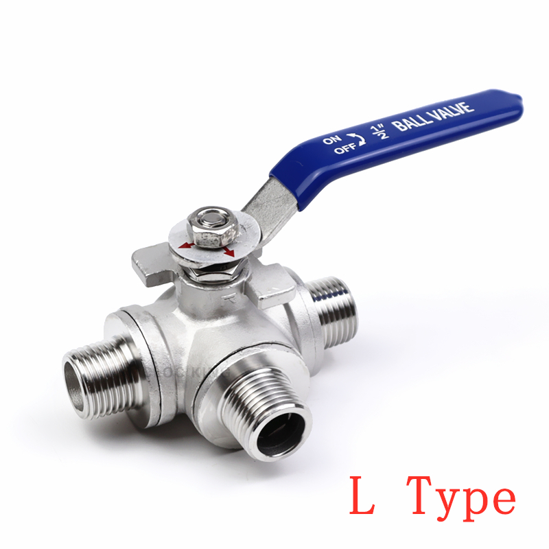 BSPT Male Thread Three 3 Way Ball Valve DN15 DN20 ... – Vicedeal