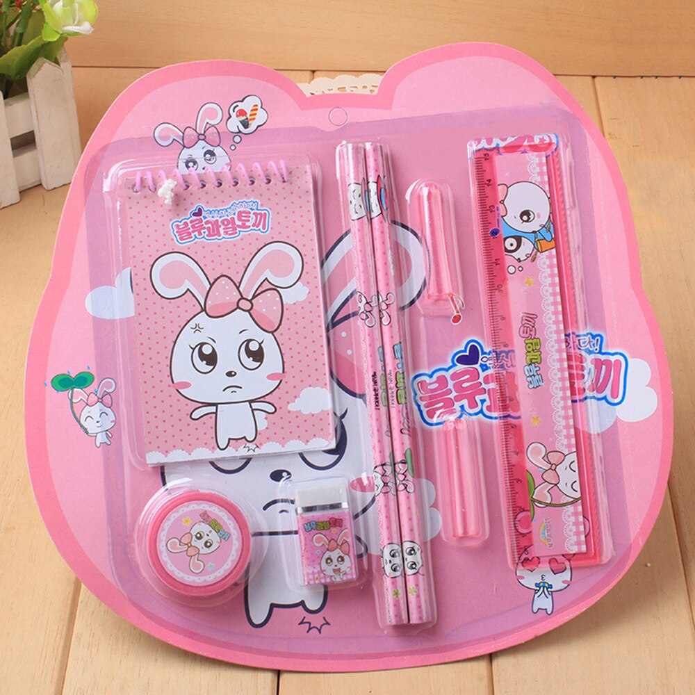 8pcs/sets The Cartoon Blue Pink Stationery Set Not... – Vicedeal