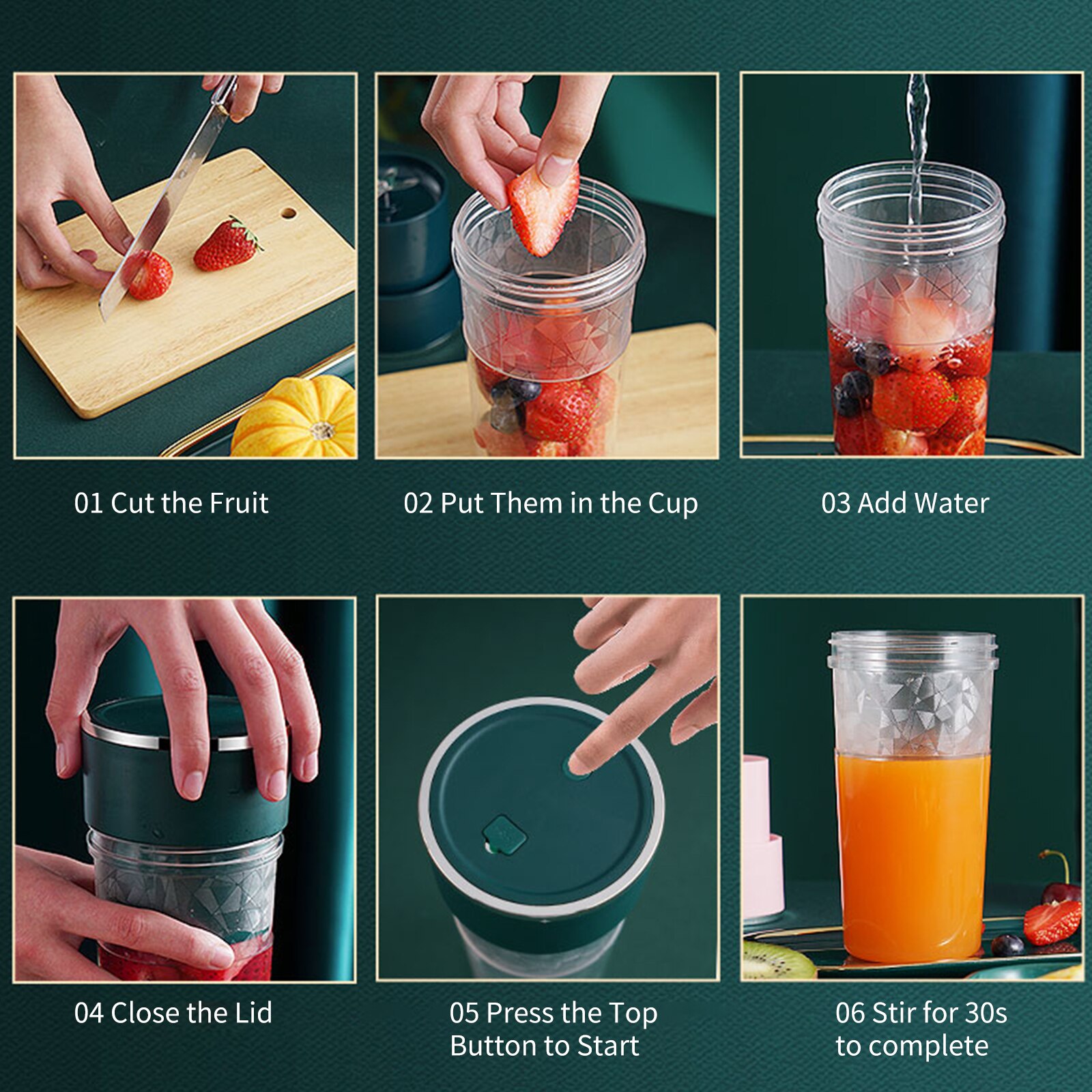 400ML Juicer Cup Smoothie Shakes Blender Fruit Mix... – Grandado