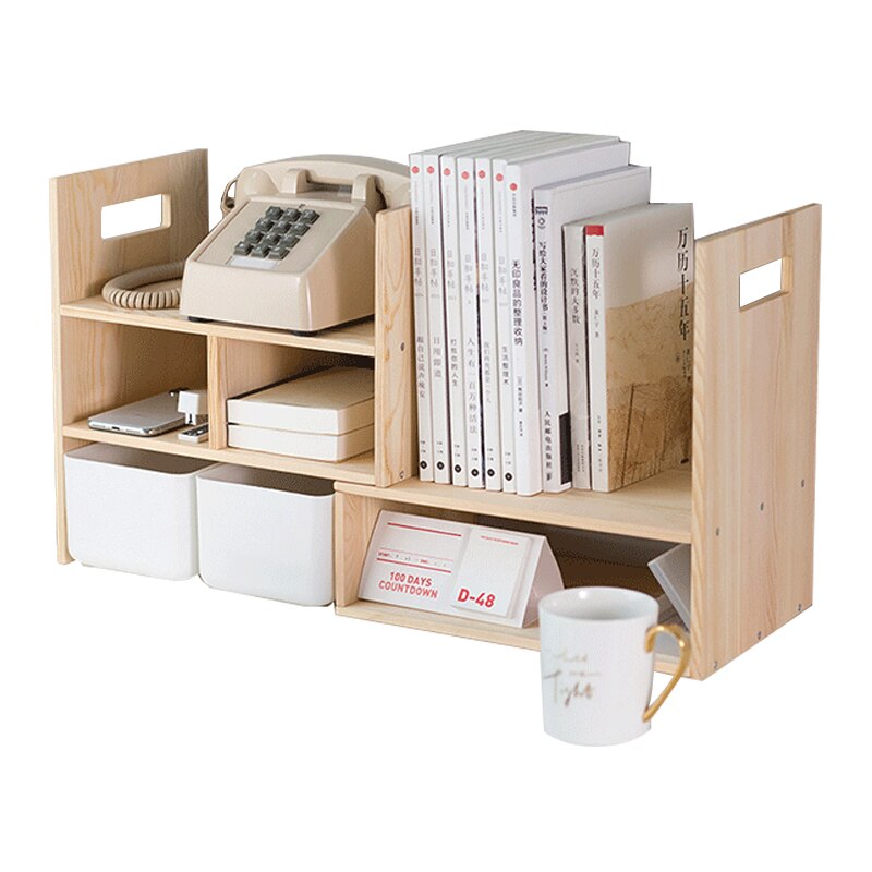 Large DIY Wooden Book Shelves Desk Organizer Offic... – Vicedeal