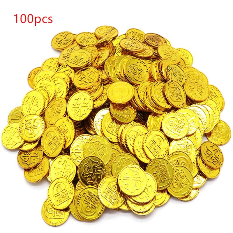 100pcs Poker Casino Chips Coin Gold Plating Plasti... – Vicedeal