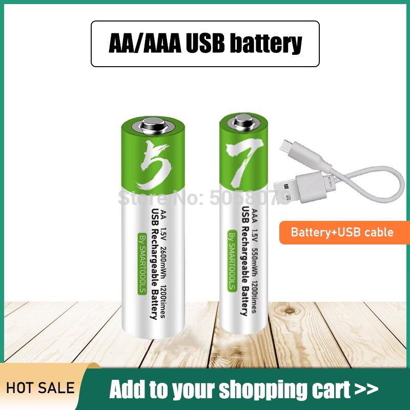 1,5 V AA/AAA NEUE USB li-Ion Akku 2600mwh Mit Mikr... – Grandado