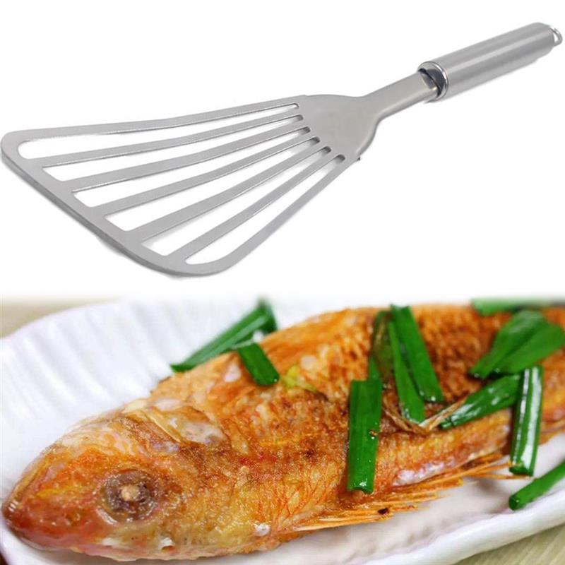 Fish Spatula Metal Stainless Steel Blade With Wood... – Vicedeal