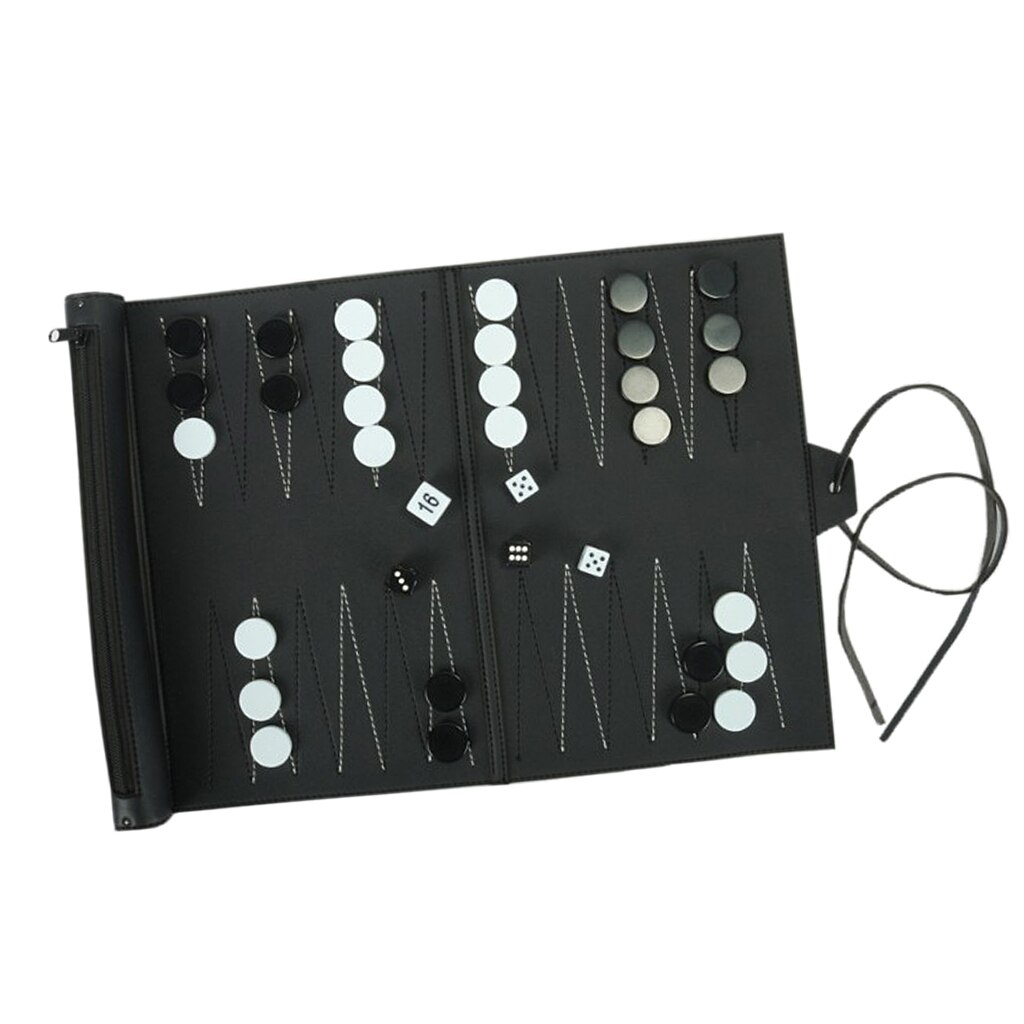 Portable PU Leather Roll-Up Tournament Backgammon ... – Grandado