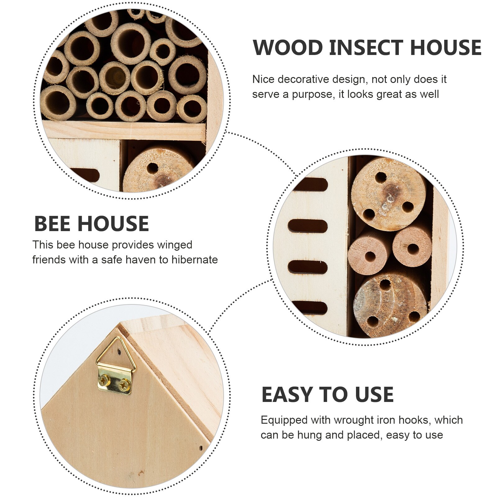 Wooden Insect House Outdoor Wood Insect Cabin Deco... – Grandado