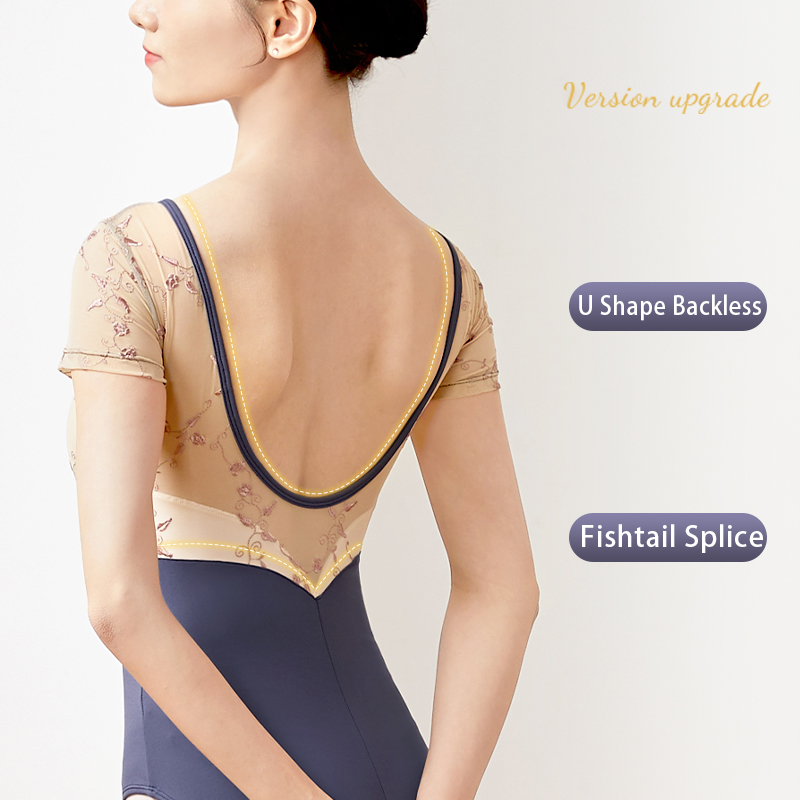 Ballet Leotards For Women Embroidery Mesh Adult Le... – Grandado
