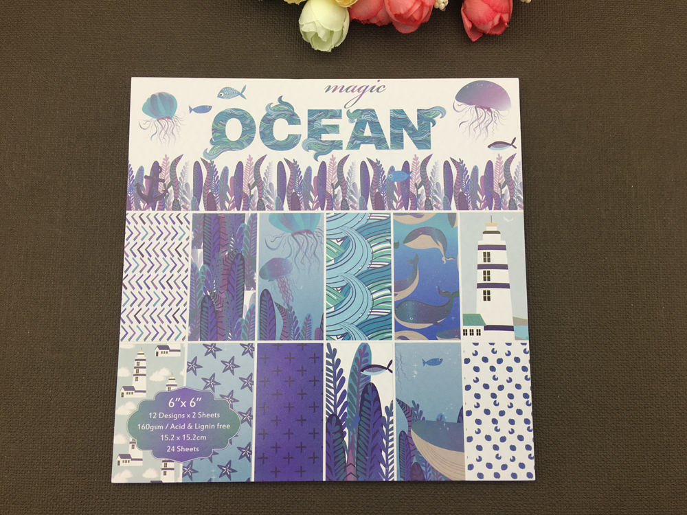 AlinaCraft 24 sheets 6"X6" ocean paper Scrapbookin... – Grandado