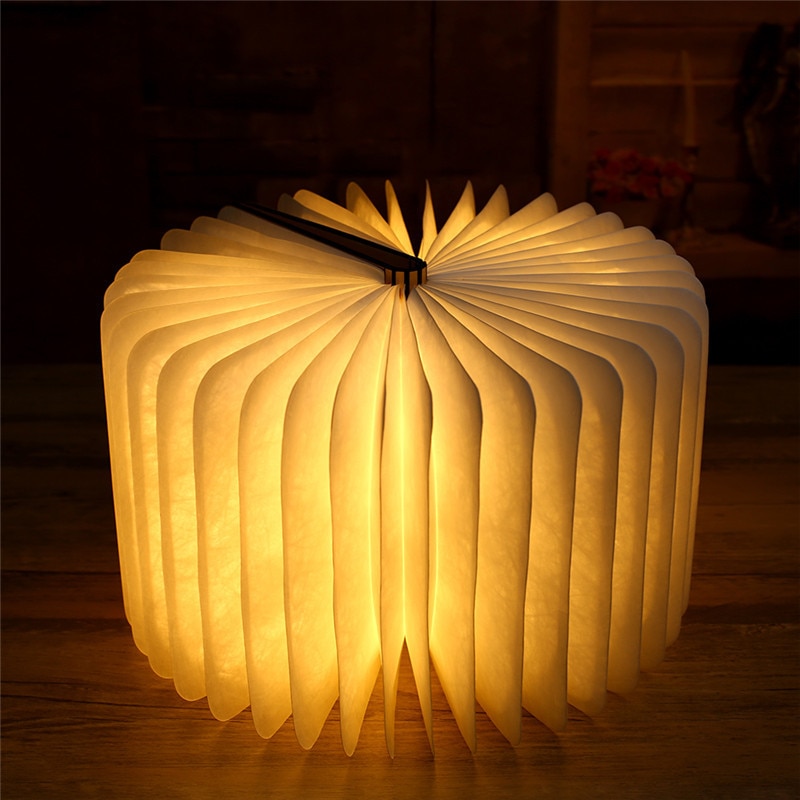wooden book lamp Portable USB Rechargeable LED Mag... – Vicedeal