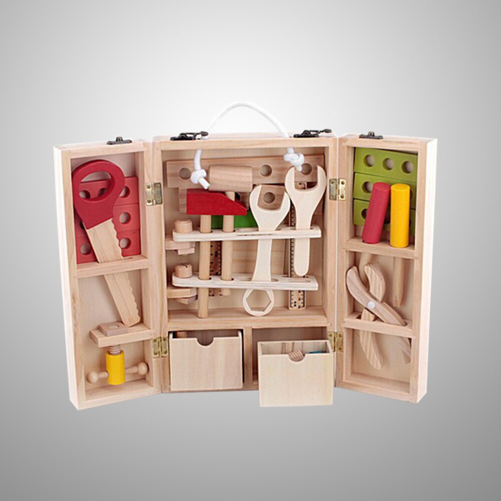 Wooden Simulation Toolbox Set Toys Pretend Play Re... – Grandado