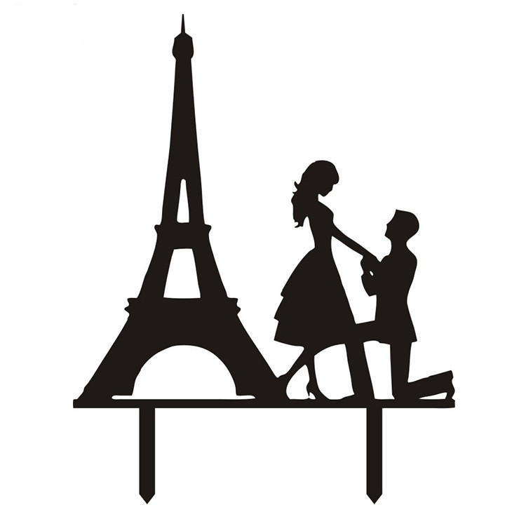 Eiffeltoren Trouwen Me Bruidstaart Vlaggen Bruid B... – Grandado