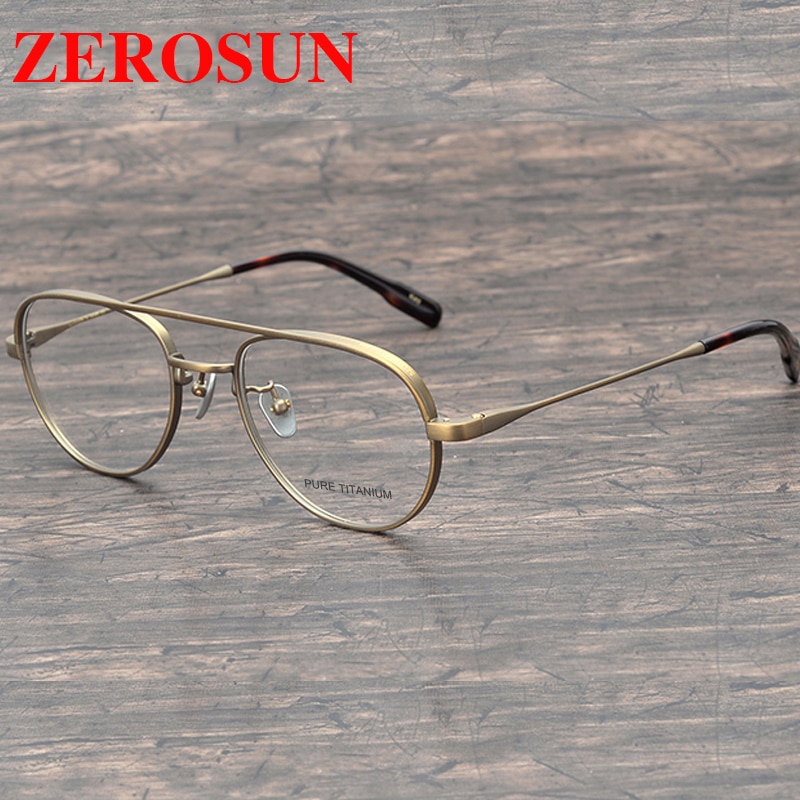 Zerosun Titanium Glasses Frame Men Aviation Eyegla... – Grandado