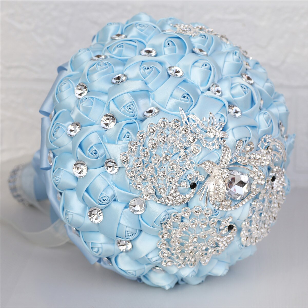 WifeLai-A 21CM Light Blue Rhinestone Luxury Bridal... – Grandado