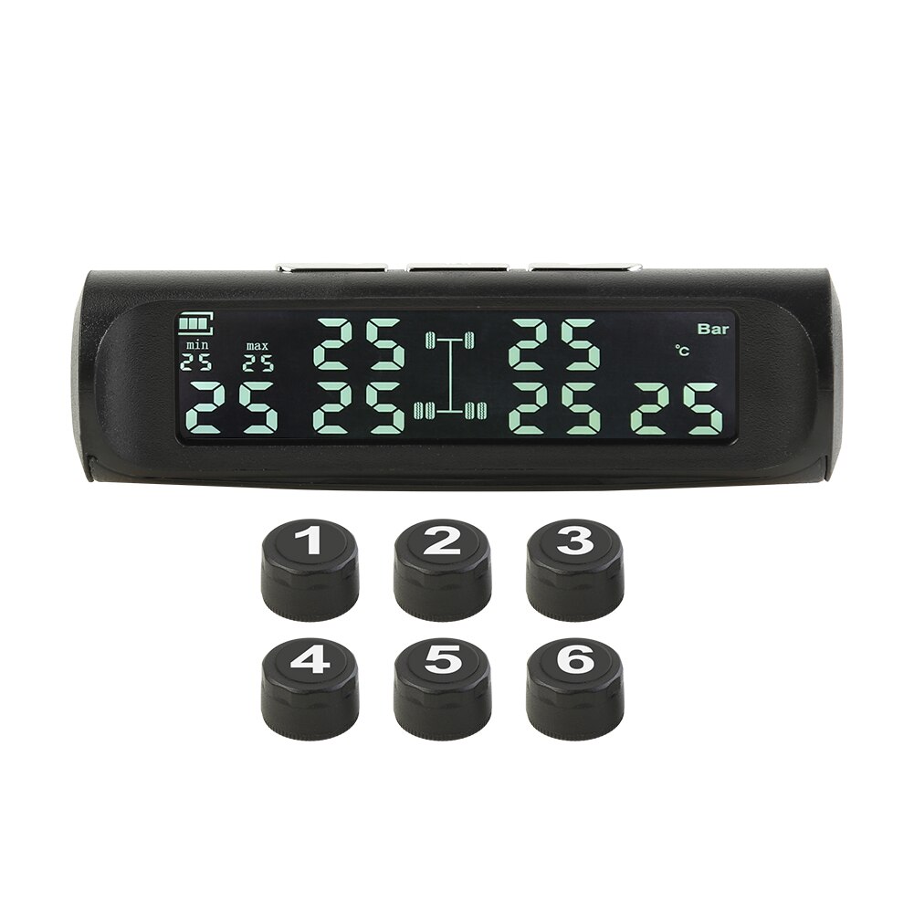 AN-07 Solar Truck TPMS LCD Display 6-Wheel Tire Pr... – Vicedeal