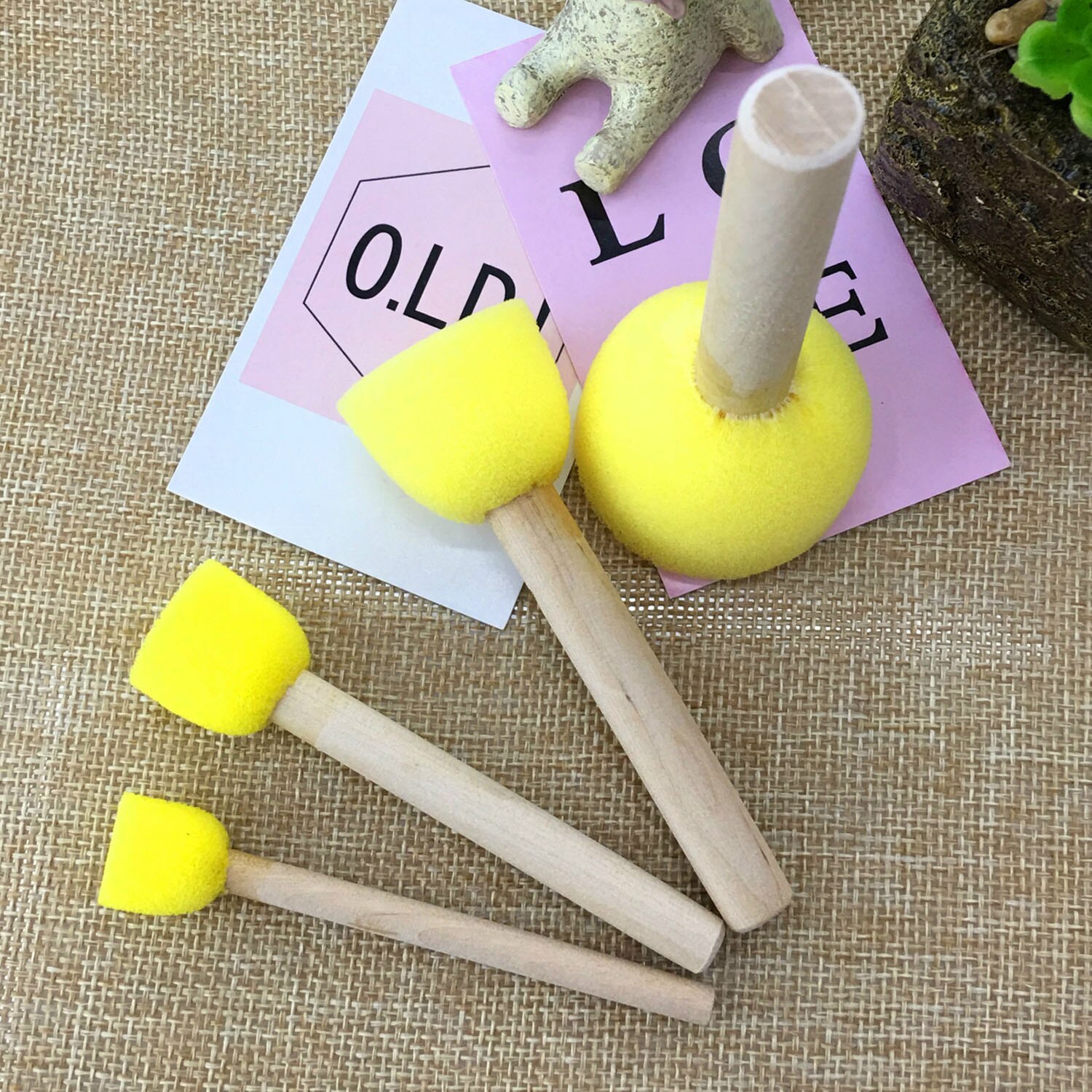 4 PCS 4 Sizes Round Sponge Brush Set Painting Draw... – Grandado