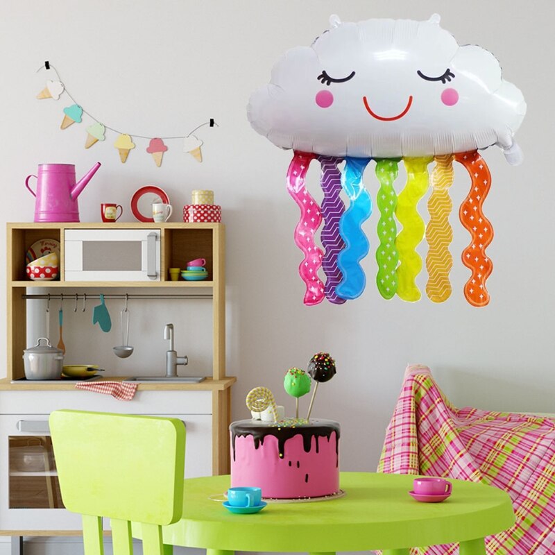 Rainbow Cloud Shaped Mylar Foil Balloons Birthday ... – Grandado